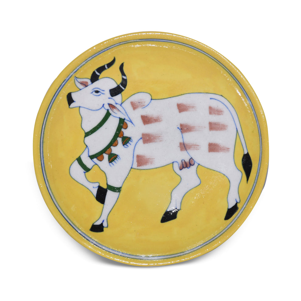 Decorative Plate – Handcrafted Cow Design – Dharohar Global